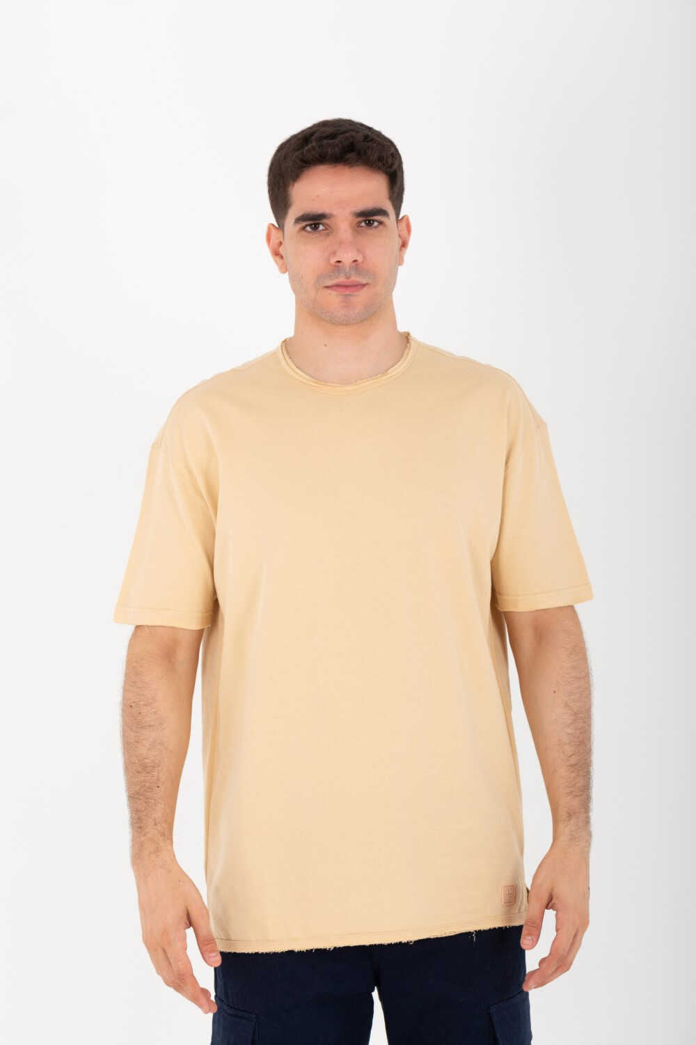 Mens Oversize Basic Plain T-shirt With Short Sleeves And A Round Neck ...