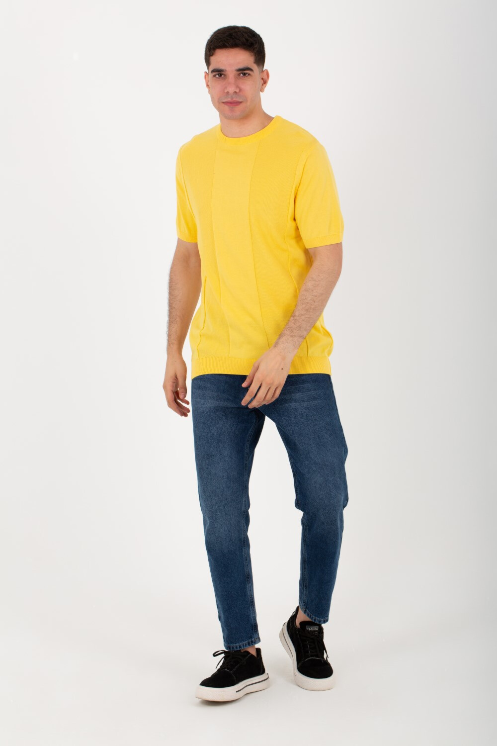Mens Basic Plain Trico T-shirt With Round Neck And Short Sleeves ...